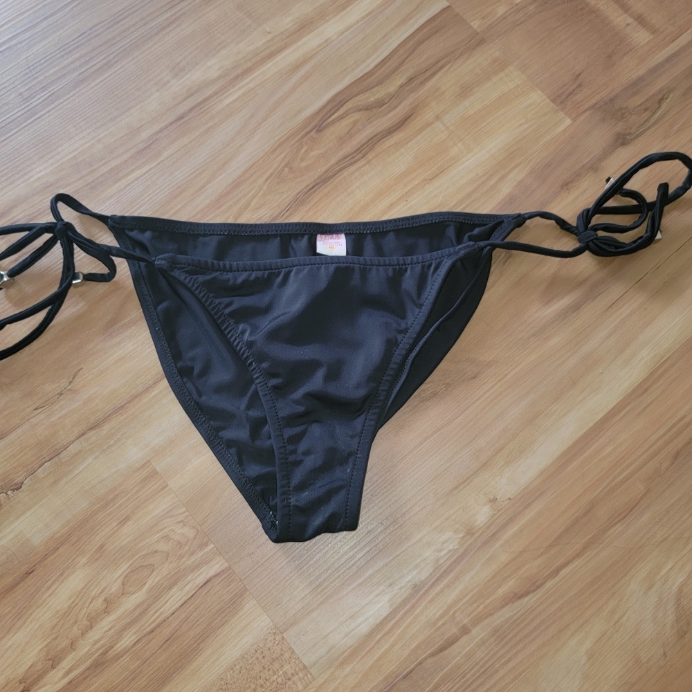 Venus Black String Bikini Bottoms - Gem